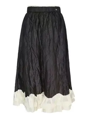 RENLI SU Ruffled A-line Midi Skirt - Black