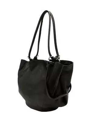 Patrizia Pepe Logo-plaque Leather Shoulder Bag - Black