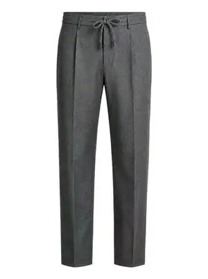 Peserico Drawstring-waist Pressed-crease Trousers - Grey