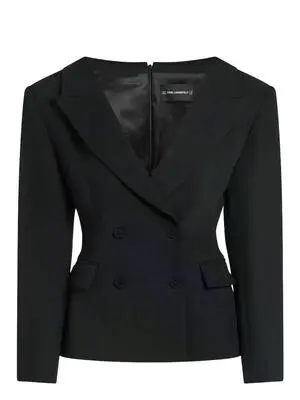 Karl Lagerfeld Karl Studio Wide Shoulder Blazer - Black