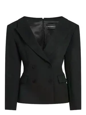 Karl Lagerfeld Karl Studio Wide Shoulder Blazer - Black