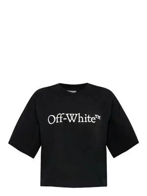 Off-White Logo-print Cropped T-shirt - Black