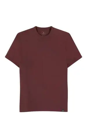 Boggi Milano T-shirt In Diagonal Cotton Blend Jersey B Tech - Red