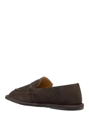 LINDA BAUMANN Suede Penny Loafers - Brown