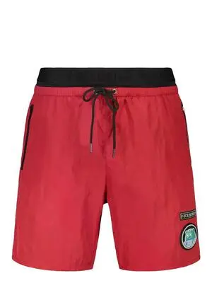 Iceberg Logo-patch Drawstring Swim Shorts - Red