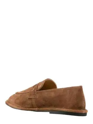 LINDA BAUMANN Suede Penny Loafers - Brown