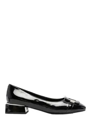 LINDA BAUMANN Buckle-detail Block-heel Pumps - Black