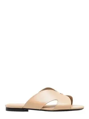 SERGIO MORETTI FIRENZE Cut-out Leather Sandals - Neutrals