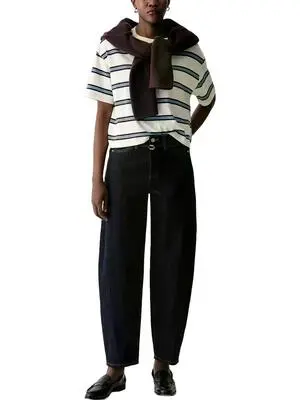Dkny Buckle-detail Tapered-leg Jeans - Blue