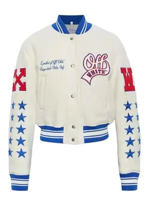 Off-White Logo-patch Bomber Jacket - Neutrals