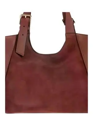 Furla Suede Panelled Tote Bag - Brown