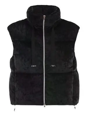 Herno Velvet-effect Padded Gilet - Black