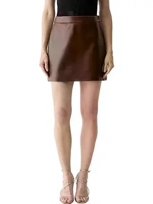 Guess Mini Logo-plaque Skirt - Brown