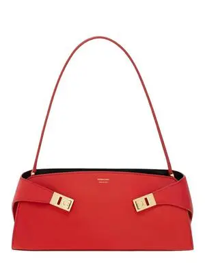 FERRAGAMO Gancini Plaque East-west Bag - Red