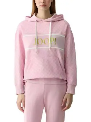 JOOP! Cornflower-pattern Logo-embroidered Hoodie - Pink