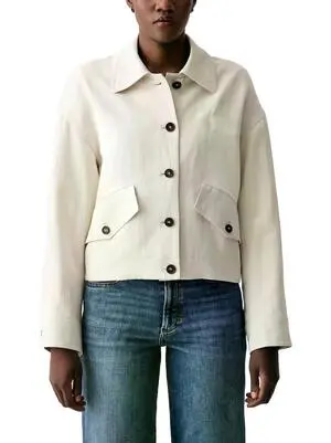 Marc O'polo Button-up Spread-collar Jacket - Neutrals