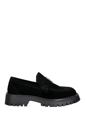 Guess Logo-plaque Chunky-sole Loafers - Black
