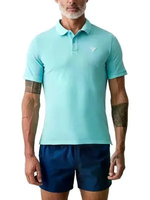 Guess Logo-patch Polo Shirt - Blue