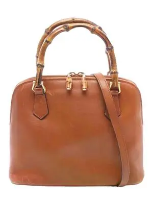 Gucci 2000s Bamboo-handle Leather Tote Bag - Brown