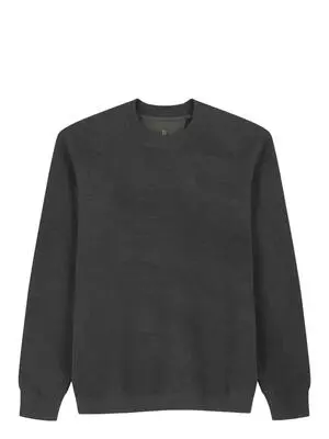 Boggi Milano Crew Neck Jumper In Merino Wool Blend Wooltech - Grey