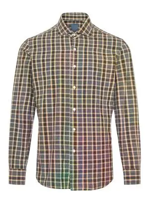 BARBA NAPOLI Check-pattern Long-sleeve Shirt - Grey