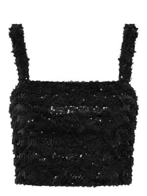 Elie Saab Sequin-embellished Cropped Top - Black