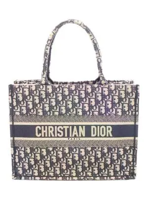 Dior 2000s Medium Book Tote Canvas Tote Bag - Blue