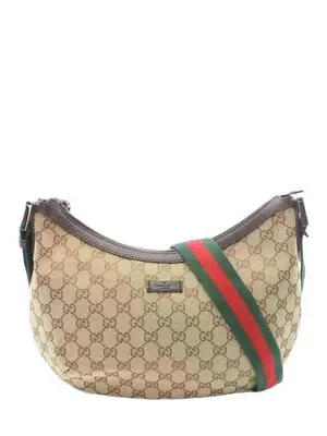 Gucci 2010s Gg Canvas Web-stripe Shoulder Bag - Neutrals