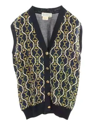 Gucci 2000s Horsebit Pattern Vest - Blue