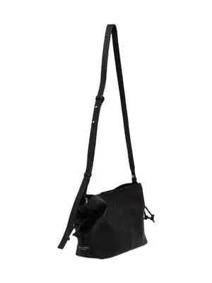 Marc O'polo Small Simona Logo-patch Drawstring-side Cross Body Bag - Black