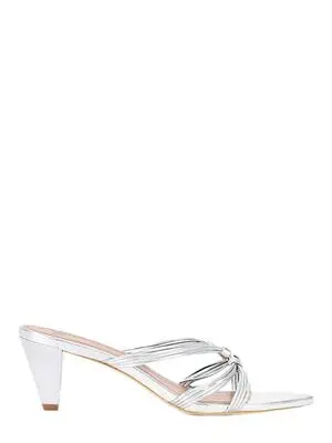 Staud Carrie Strappy Mules - Silver