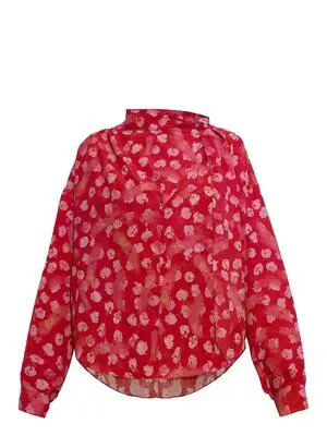 Isabel Marant Étoile Floral-print Tie-neck Top - Red
