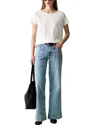 Marc O'polo Patch-pocket Wide-leg Jeans - Blue