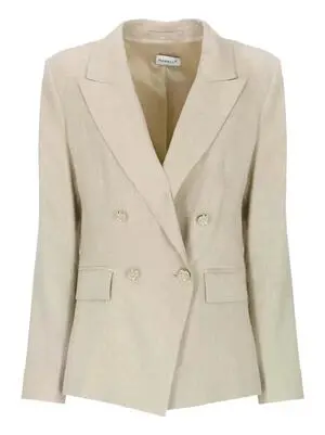 Marella Double-breasted Peak-lapel Jacket - Neutrals