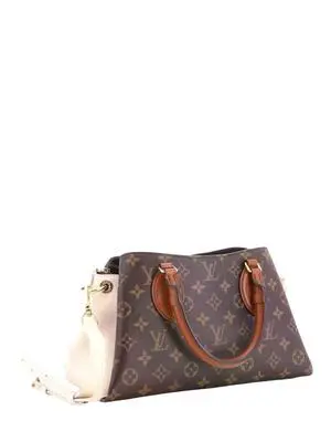 LOUIS VUITTON Monogram Canvas Tote Bag With Leather Trim - Brown