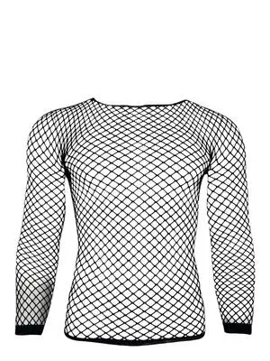 MONZLAPUR NEW YORK Classic Mesh Top - Black