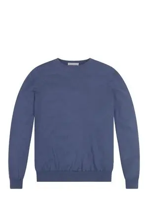 GEORGE PATRICK Blue / Grey Slate Blue Cashmere Crewneck Sweater - Blue/grey