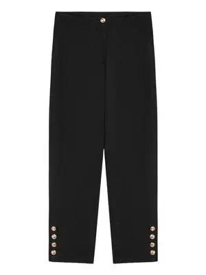 NOCTURNE Gold Button Detail Pants - Black