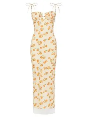 MONTCE Cherry Sherbet Petal Long Slip Dress - Red
