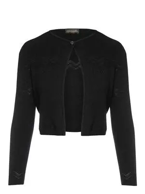 CONQUISTA Zigzag Knit Cardigan - Black