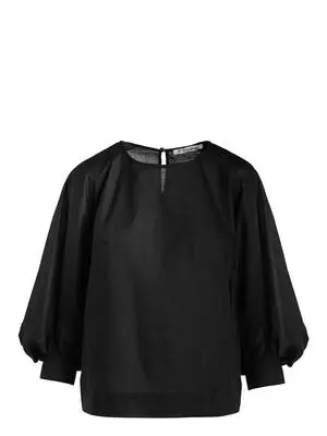 CONQUISTA Top With Bishop Sleeves - Black
