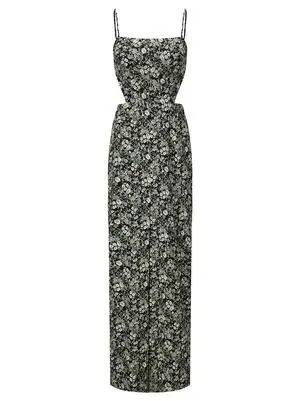 NUAJE NUAJE Felicia Floral-print Openback Maxi Dress - Black