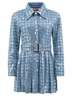 MAUI X LOLITA Michelle Sequin Denim Mini Dress - Blue
