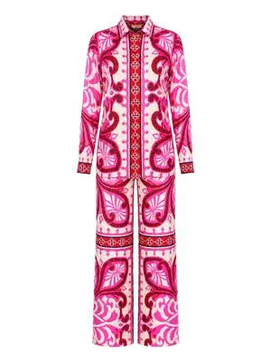 MAUI X LOLITA Yaya Baroque Print Pants Set - Pink