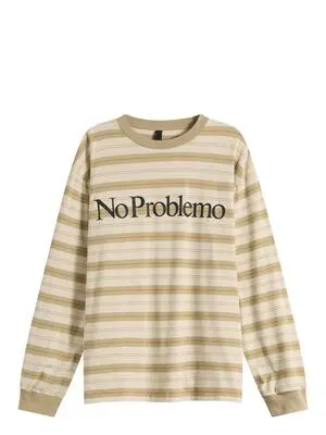 NO PROBLEMO Striped Ls Tee - Sand