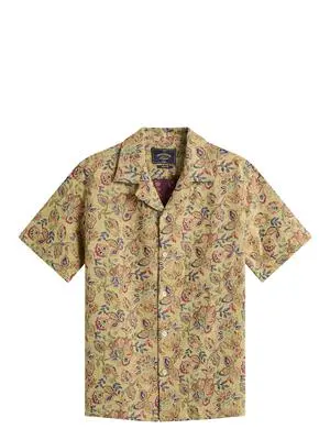 Portuguese Flannel Tapestry Flowers Vacation Shirt - Natural