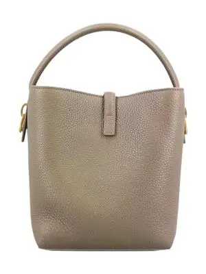 Saint Laurent Le 37 Leather Bucket Bag Grey