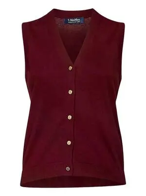 Max Mara Jewel-button V-neck Sweater - Red