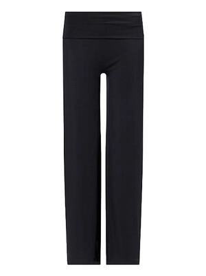 TALA Softset Fold-waist Wide-leg Stretch Trousers - Black