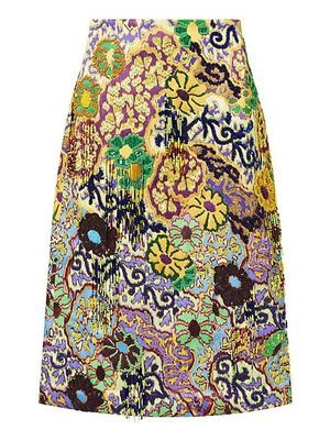 ALEMAIS Joanna Embellished Woven Midi Skirt - Multi